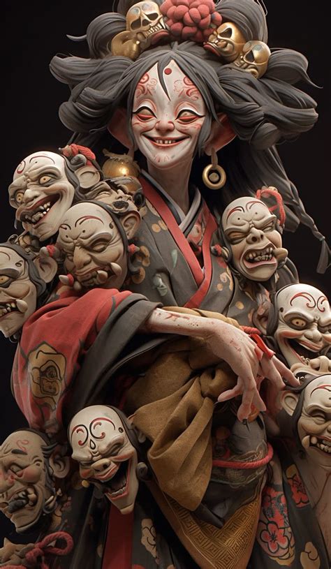 Futakuchi Onna Evil Japaneese Yokai Ily Personaggi Immaginari