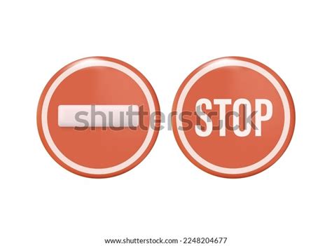 3d render stop road signs design stock vector royalty free 2248204677