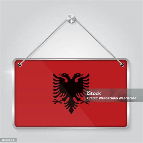 밧줄에 매달려 있는 알바니아 국기 페넌트 직사각형 매달려 공란에 대한 스톡 벡터 아트 및 기타 이미지 공란 광고 국경일 Istock