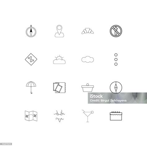 여행 및 관광 선형 얇은 아이콘 설정합니다 간단한 벡터 아이콘 설명 0명에 대한 스톡 벡터 아트 및 기타 이미지 0명 날씨 도로 표지판 Istock