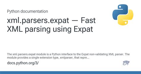 Xml Parsers Expat Fast XML Parsing Using Expat Python Documentation