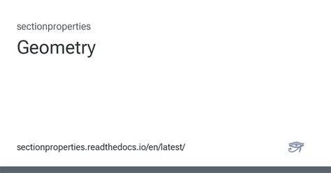 Geometry Sectionproperties Documentation