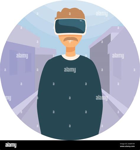 Man Is Immersed In The Metaverse Wearing A Vr Headset And Exploring A Virtual City Man Wearing