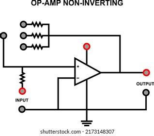 Non Inverting Opamp Circuit Suitable Any Stock Vector Royalty Free Shutterstock