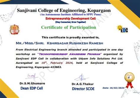 Rushikesh Kshirsagar On Linkedin Attended And Participated In Workshop “technopreneurship