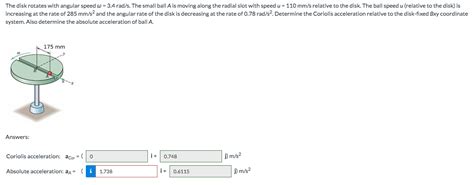 Solved The Disk Rotates With Angular Speed W 34 Rads