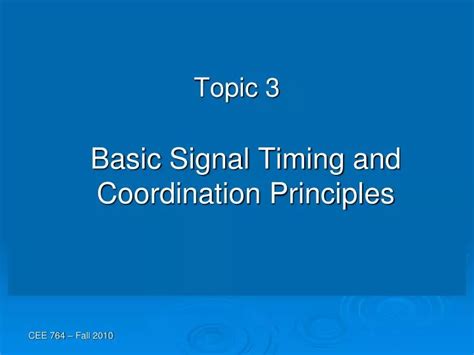PPT Topic Basic Signal Timing And Coordination Principles PowerPoint Presentation ID