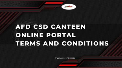AFD CSD Canteen Online Portal Terms And Conditions CSD AFD Online Portal Problem Order