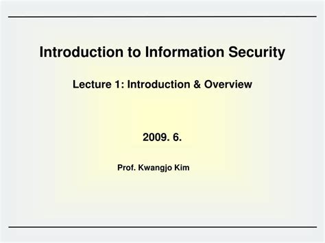 ppt introduction to information security lecture 1 introduction