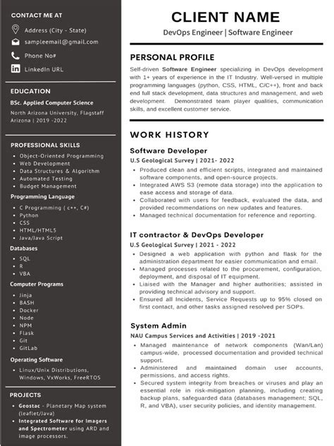 Devops Engineer Portfolio Pdf