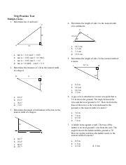 Trig Practice Test Questions And Answer Key Pdf Trig Practice Test Multiple Choice 1