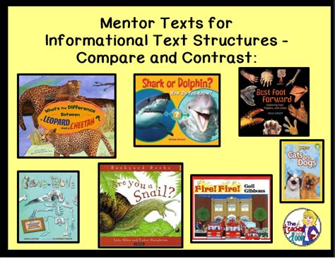 Mentor Texts For Informational Text Structures Compare And Contrast