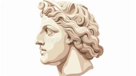 Apollo Head Ancient Greek Sculpture Cartoon Illustration Stock Vector Illustration Of Mythical