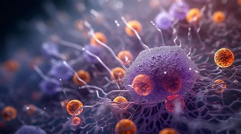 Primer Plano Macro De Bacterias Y Células De Virus En El Arte Ia