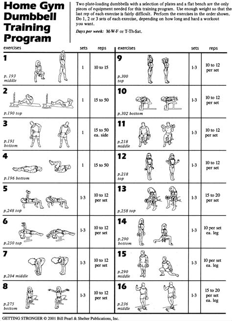 Printable Dumbbell Workout Plan
