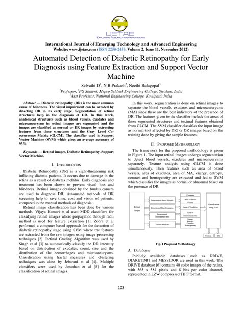 Pdf Automated Detection Of Diabetic Retinopathy For Early Diagnosis