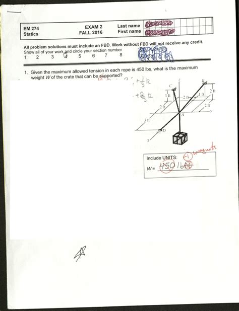 Exam 2 Fall 2016 Questions And Answers Em 274 Exam 2 Last Name