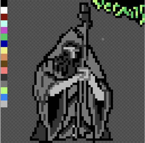 Stone Scholar Sprite Using Commodore 64 Color Palette R Vermis