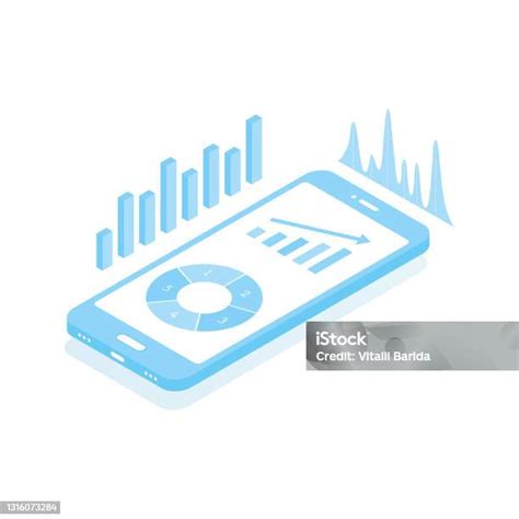 휴대 전화 및 분석 인포 그래픽 스마트 폰의 비즈니스 그래프 및 다이어그램 0명에 대한 스톡 벡터 아트 및 기타 이미지 0명 3차원 형태 개념 Istock