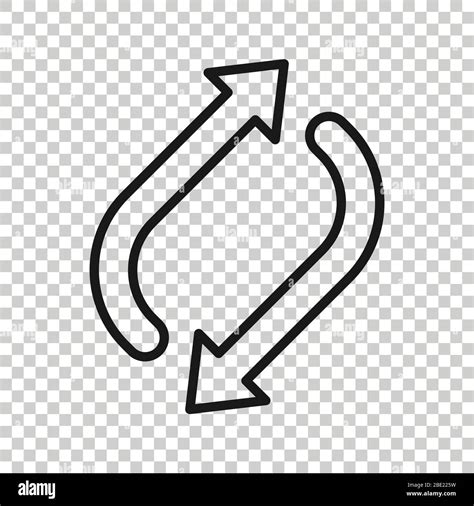 Arrow Rotation Icon In Flat Style Sync Action Vector Illustration On