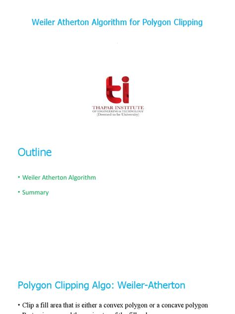Weiler Atherton Algorithm Poygon Clipping Pdf Vertex Geometry