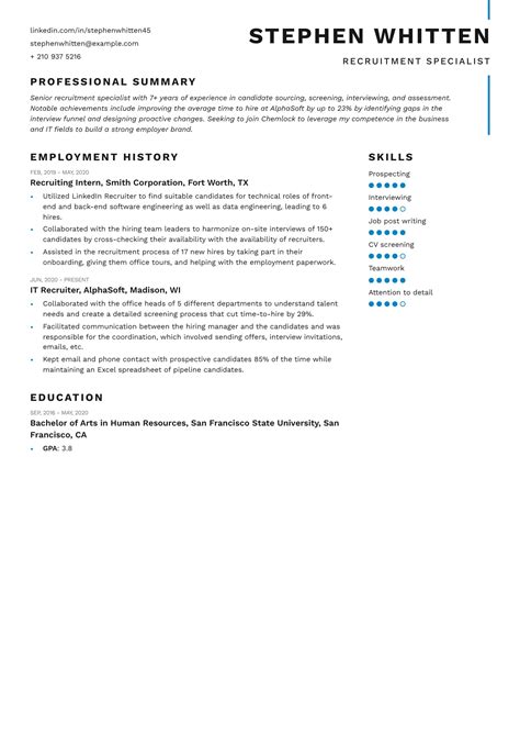 How To Write A Recruiter Resume In 2023 [w Examples And Tips]