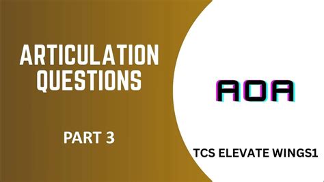 Articulation Tcs Elevate Wings 1 Track Complete Mcq Part 3 Dca Youtube