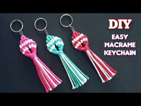 DIY EASY MACRAME KEYCHAIN MACRAME TUTORIAL STEP BY STEP GANTUNGAN KUNCI MACRAME SOUVENIR