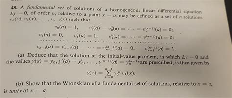 Solved A Fundamental Set Of Solutions Of A Homogeneous Chegg
