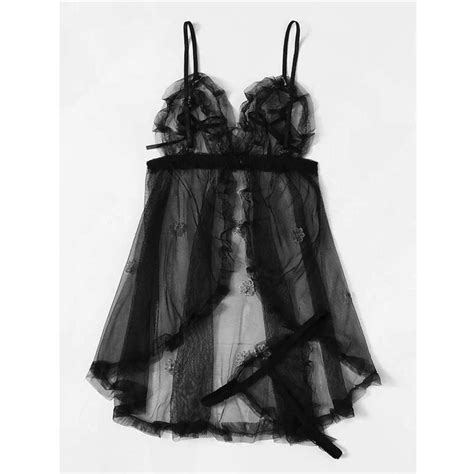 Новинка женское сексуальное нижнее белье черный цветок ночная рубашка деталь сетка