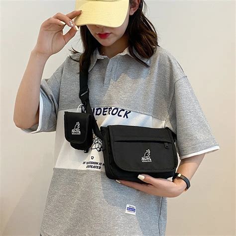 kangol 크로스 보더 스몰 스퀘어 백 한국 버전 패션 캥거루 크로스바디 백 트렌디 숄더백 신제품 aliexpress