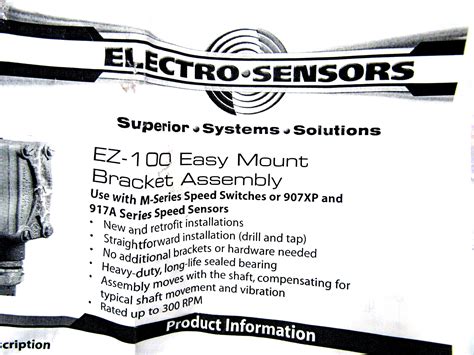 New Elector Sensors Ez 100 Mounting Bracket Assembly Ez100 Sb