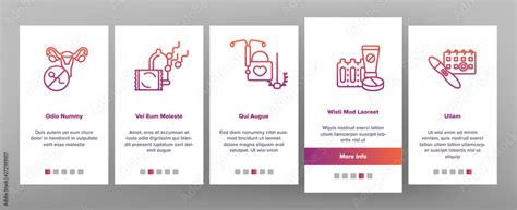 Contraception Vector Icons Onboarding Mobile App Page Screen Contraception Pregnancy