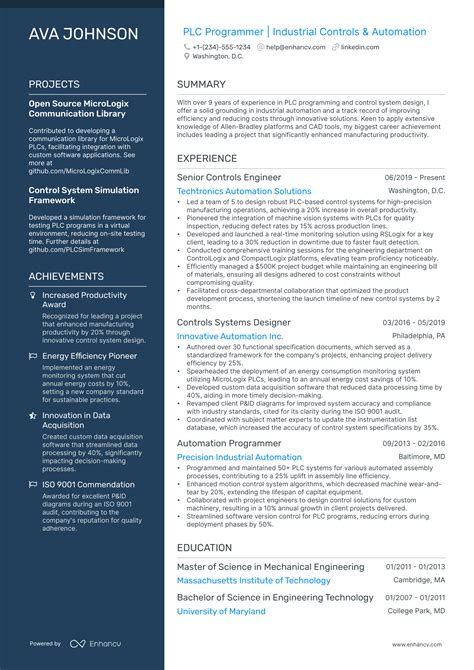 PLC Programmer Resume Examples Guide For