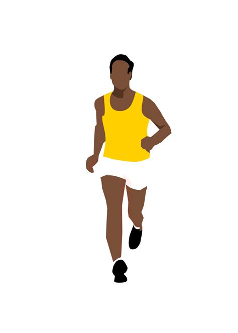 African Man Running PNG