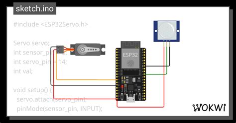 Capteur Pir Avec Servomoteur Wokwi Esp32 Stm32 Arduino Simulator