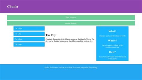 Simple Responsive Page With Two Side Navigation Bars