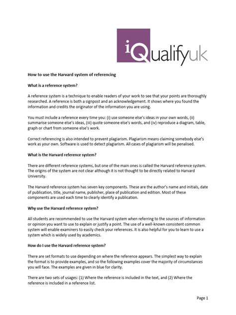 How To Use The Harvard System Of Referencing Pdf Plagiarism Bbc