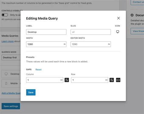 media queries management advanced columns