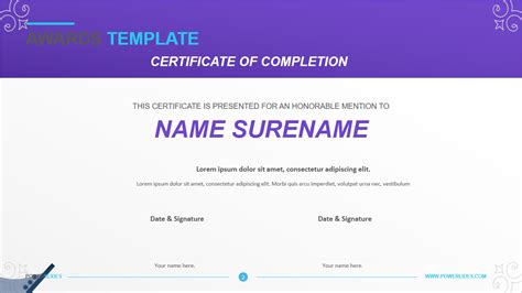 Honorable Mention Award Template