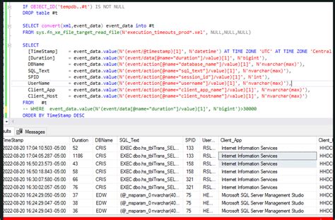 Extended Events Using Attention Event To Log External Apps Timeouts