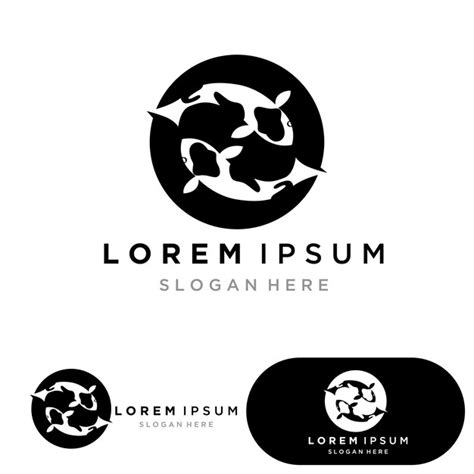 잉어 물고기 로고 디자인 벡터 템플릿 프리미엄 벡터