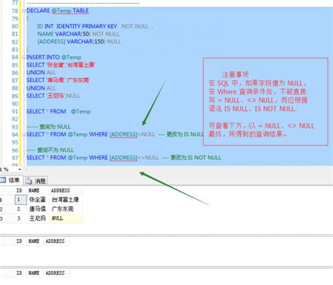 数据库 Sql ：有关 Null 值引发 True、false、unknow 三值逻辑 字段