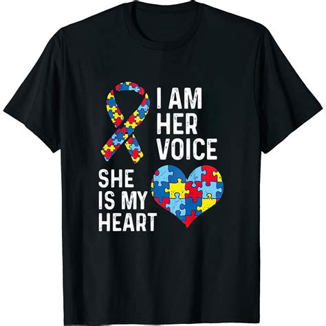 Womens Voice And Heart Autistic Daughter Autism Awareness Month Mom T