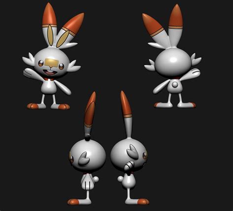 Stl File Pokemon Scorbunny With 2 Poses 🐉・3d Printable Model To Download・cults