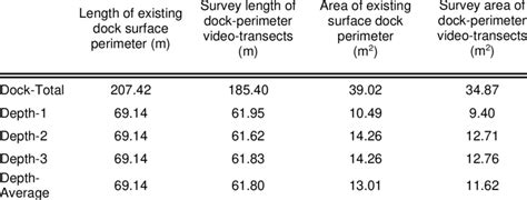comparison of existing and surveyed dock surface perimeter dimensions