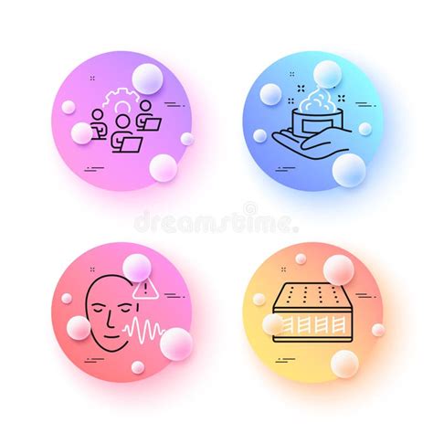 Teamwork Voice Wave And Mattress Minimal Line Icons For Web