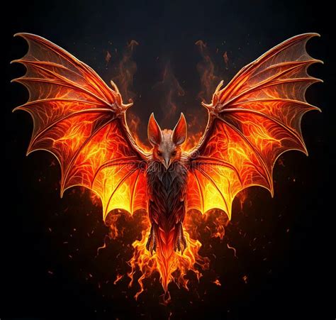 Halloween Bat With Fire Wings Stock Illustration Illustration Of Face Darkness 340966324