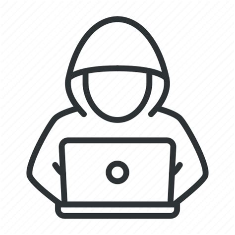 Hacker Laptop Crime Cyber Hack Programmer Icon Download On