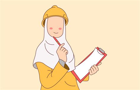 Engineer Woman Wearing Hijab Illustration 28337813 Vector Art At Vecteezy